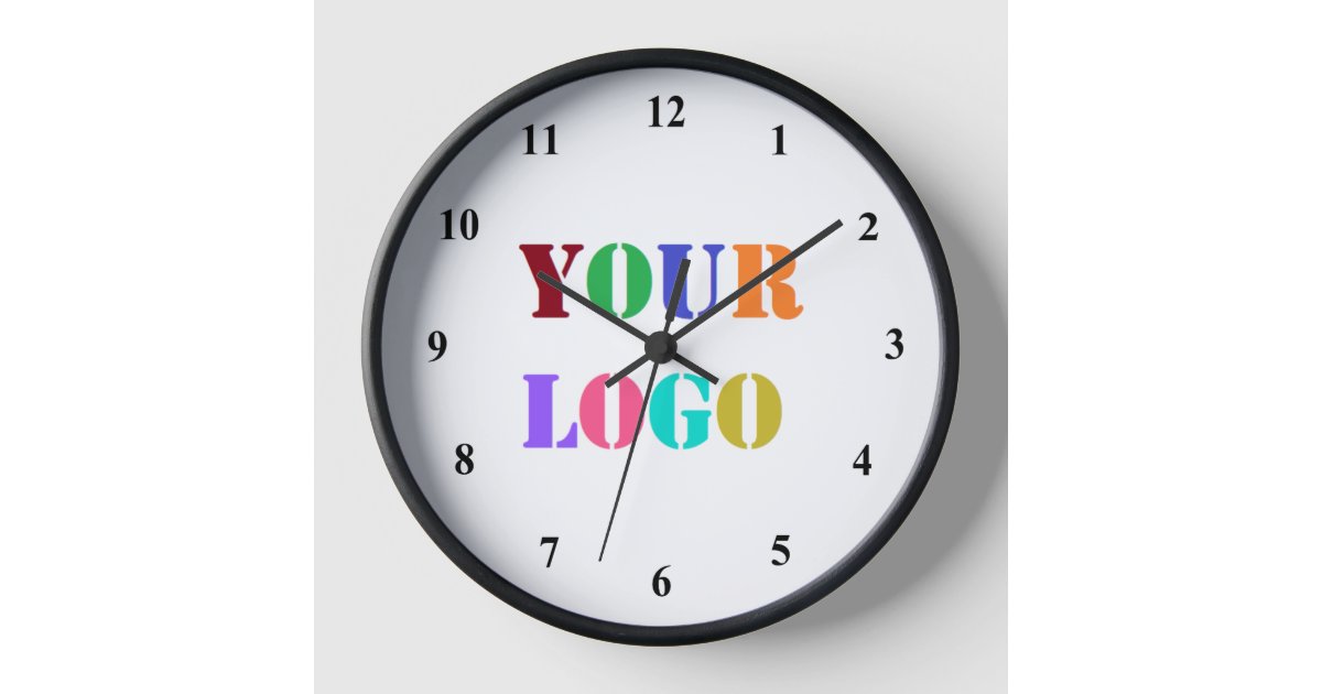 Custom Business Logo Company Wall Clock Example | Zazzle