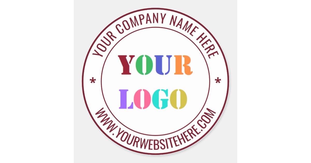 Custom Business Logo Name Text Stickers Template | Zazzle