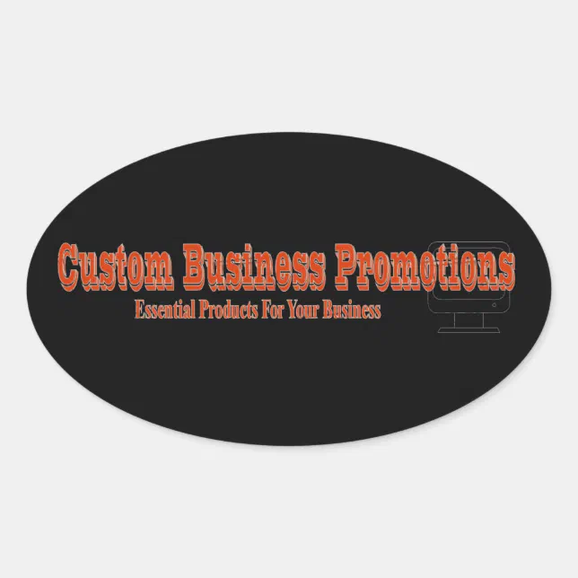 Custom Business Logo Oval Sticker | Zazzle