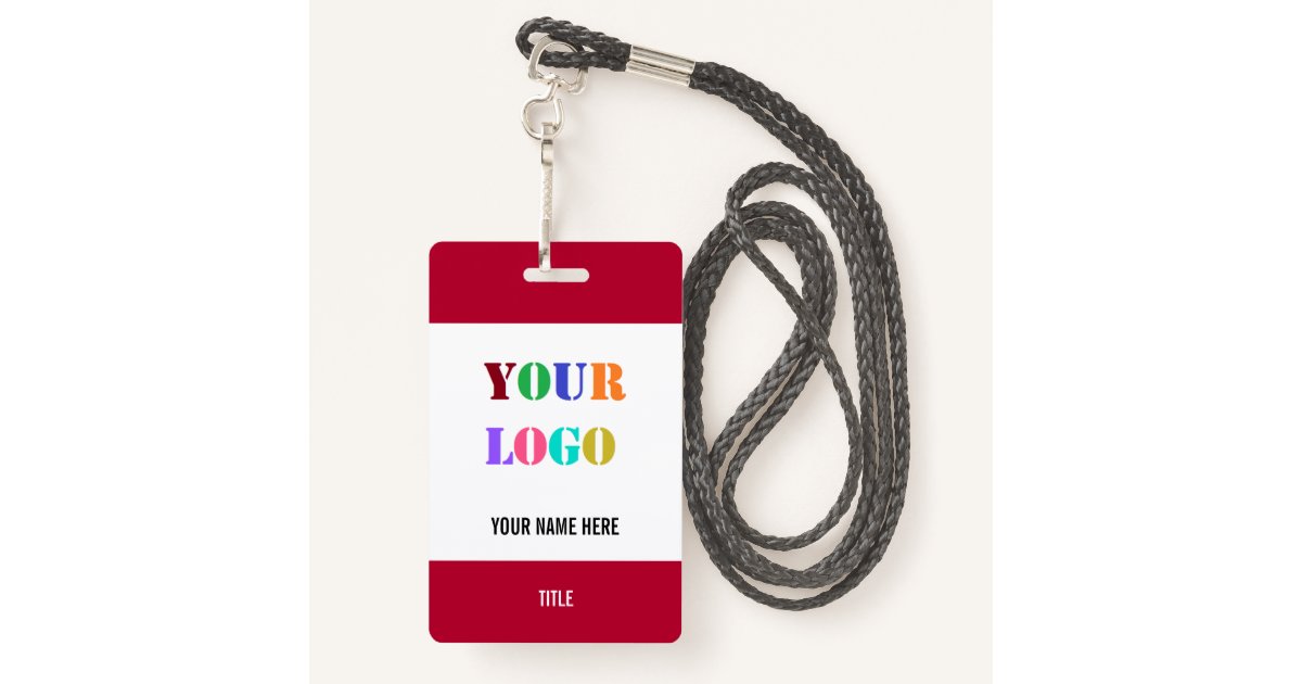 Custom Business Logo Photo Title Info Name Badge ID Badge | Zazzle