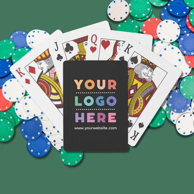 Custom Business Logo Promotional Branded Black Playing Cards | Zazzle