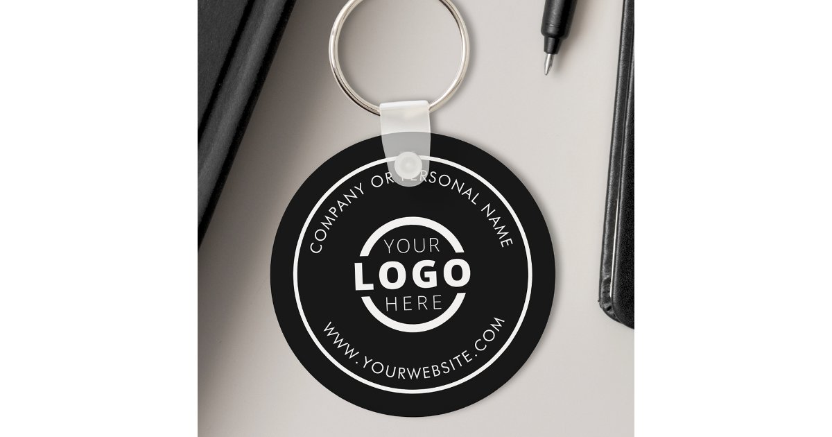 Custom Color Promotional Business Logo Branded Key Ring | Zazzle