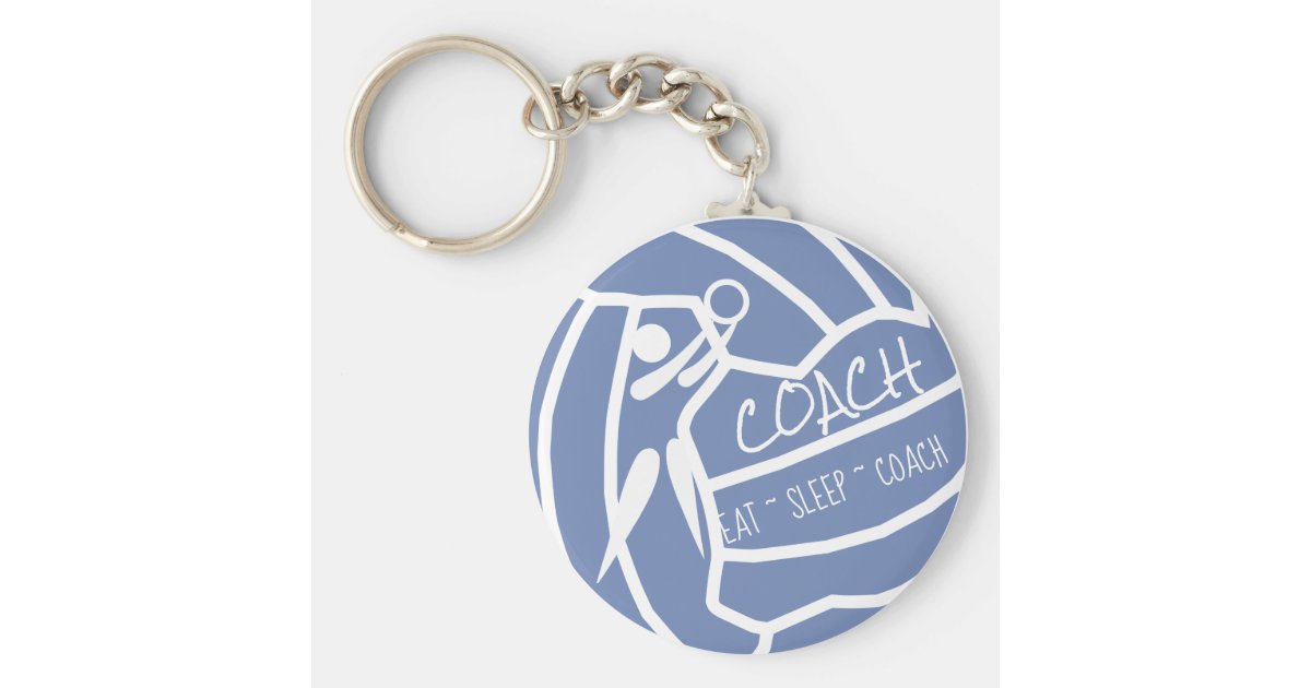 Custom Colour Personalised Netball Coach Key Ring | Zazzle