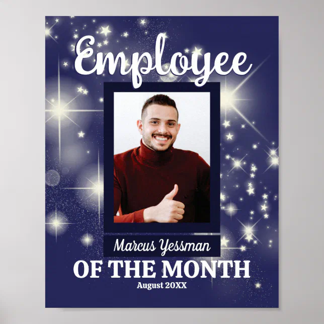 Custom colour photo display employee of the month poster | Zazzle
