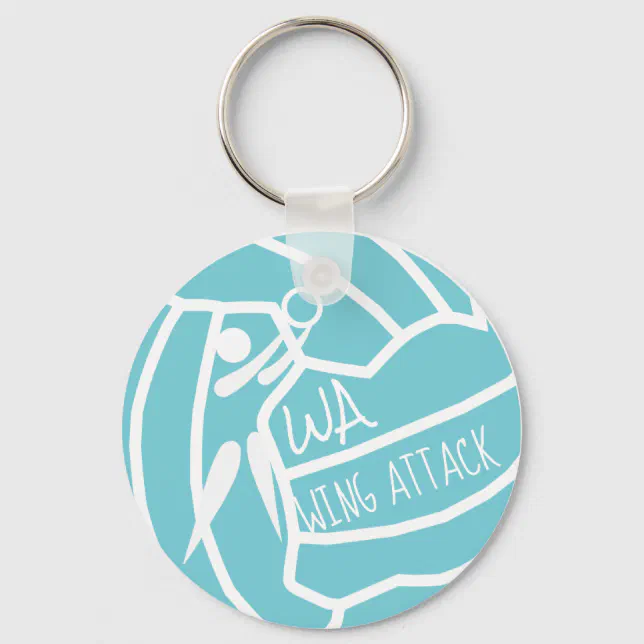 Custom Colour Wing Attack WA Netball Clipart Key Ring | Zazzle