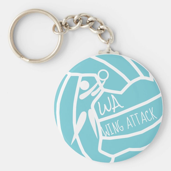 Custom Colour Wing Attack WA Netball Clipart Key Ring | Zazzle.com.au