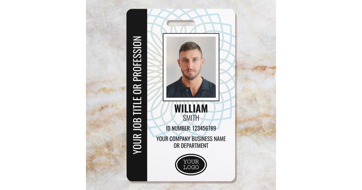 Custom Company Employee ID Photo Badge | Zazzle