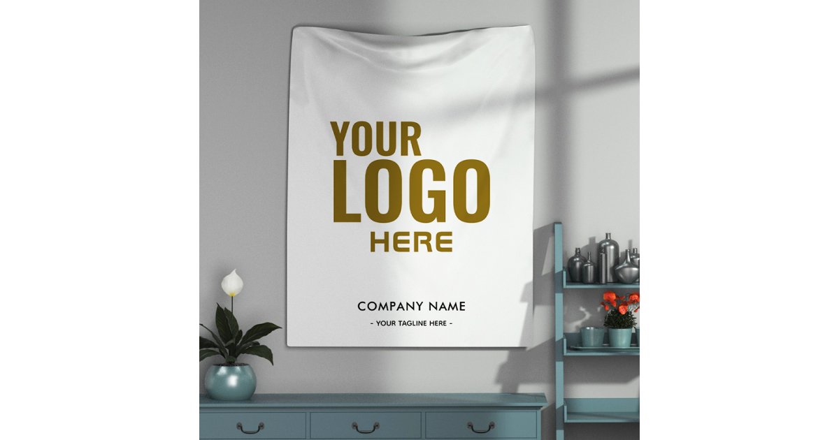 Custom Company Logo Backdrop For Events Tapestry | Zazzle