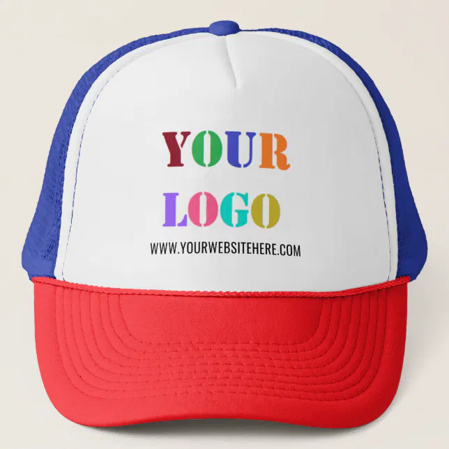 Custom Compny Logo and Text Business Hat Template | Zazzle