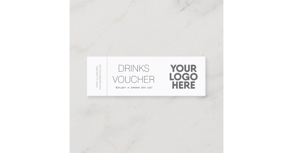Custom Corporate Drink Voucher Ticket Logo Card | Zazzle