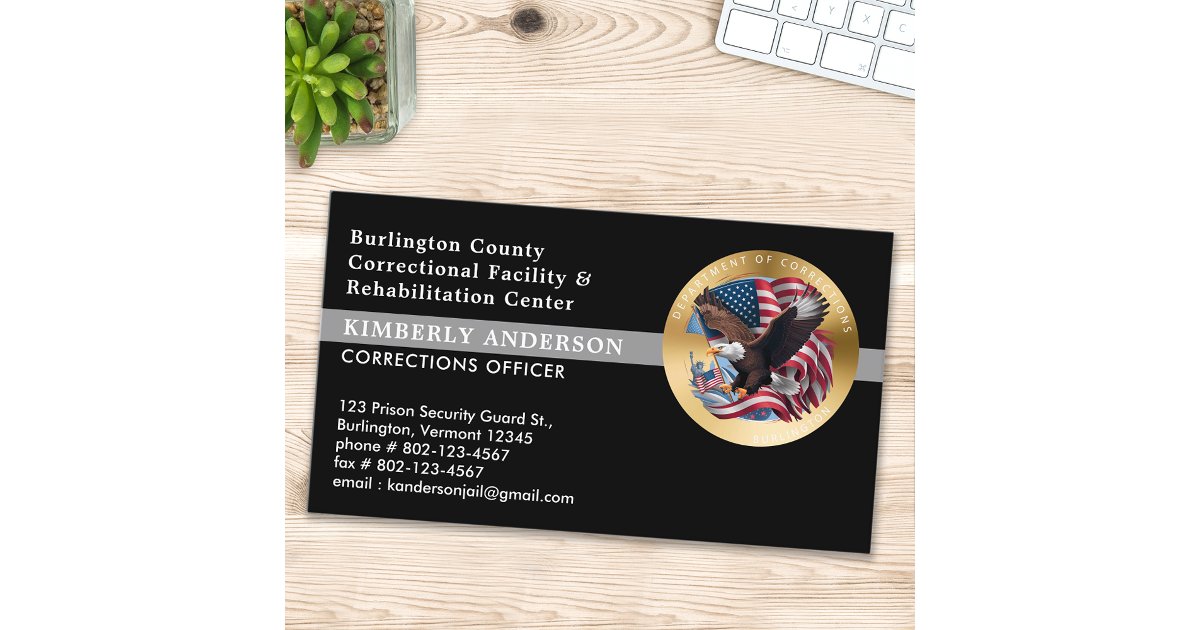 Custom Correctional Department Prison Guard Logo Business Card | Zazzle
