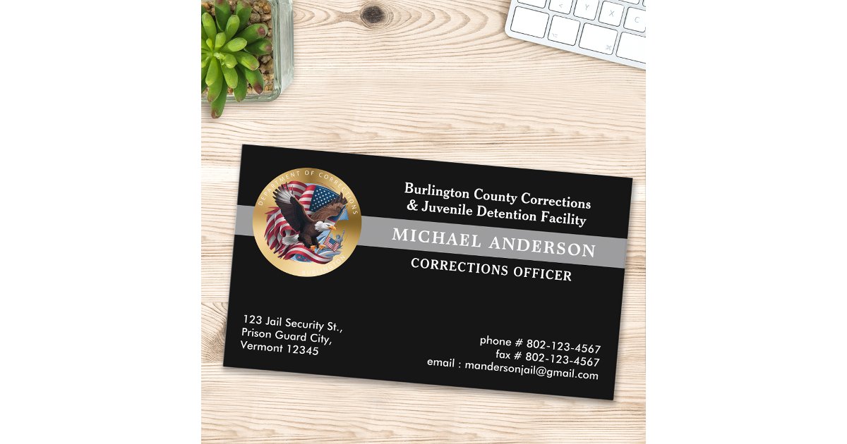 Custom Correctional Officer Jail Security Logo Business Card | Zazzle