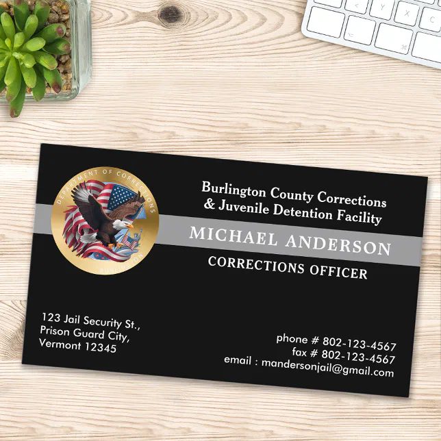Custom Correctional Officer Jail Security Logo Business Card | Zazzle
