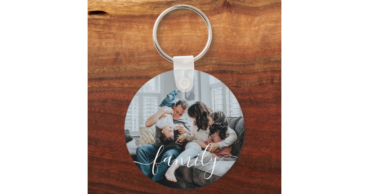 Custom Double-Sided Photo Family Love Personalised Key Ring | Zazzle