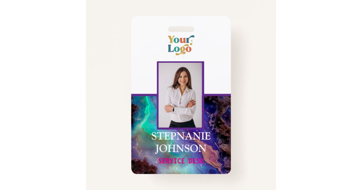 Custom Employee Photo Logo Name Badge ID Badge | Zazzle