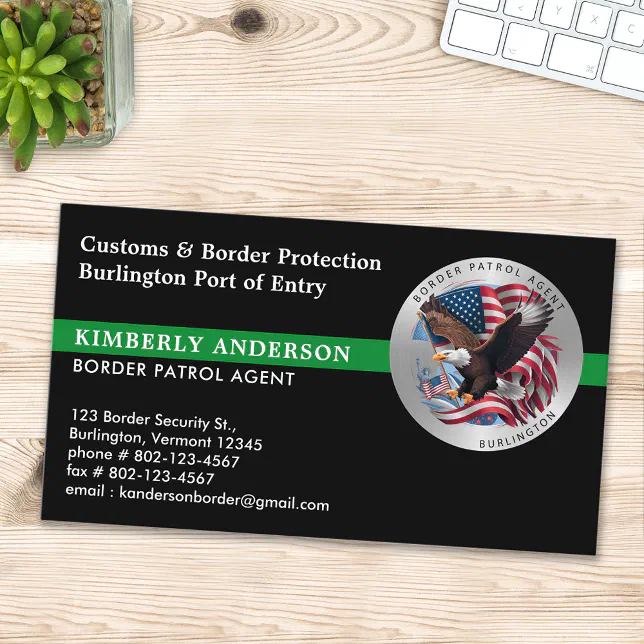 Custom Federal Military Border Patrol Agent Logo Business Card | Zazzle