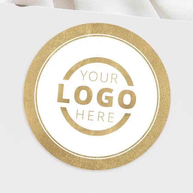 Custom Gold Promotional Business Logo Branded Classic Round Sticker ...