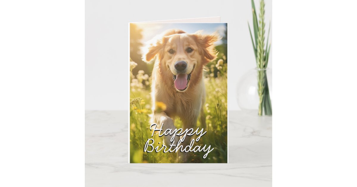 Custom Golden Retriever Birthday Card | Zazzle
