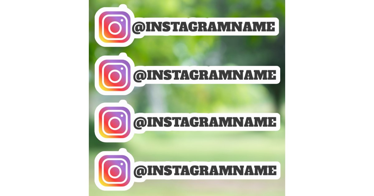Custom Instagram Social Media Handle Name Sticker | Zazzle