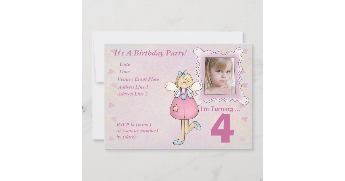 Custom Little Angel Birthday Party Invitation | Zazzle