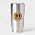 Custom logo 10 Years of Service Award Gold seal Insulated Tumbler | Zazzle