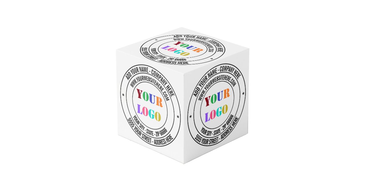 Custom Logo and Text Business Promotional Cube | Zazzle