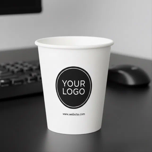 Custom Logo Business Branding Paper Cups | Zazzle