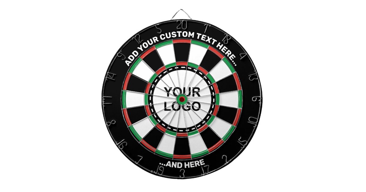 Custom Logo Dartboard with Text | Zazzle