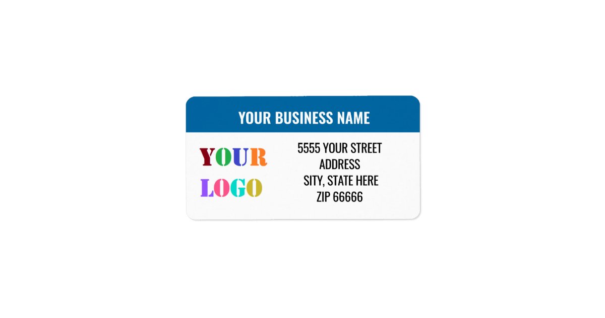 Custom Logo Name Address Labels Your Colours - Fon | Zazzle