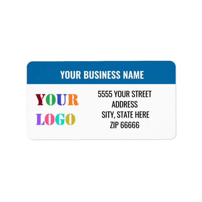 Custom Logo Name Address Labels Your Colours - Fon | Zazzle
