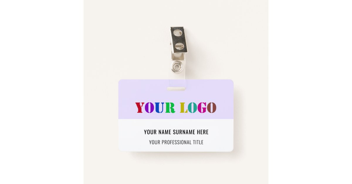 Custom Logo , Name and Title Personalised Business ID Badge | Zazzle
