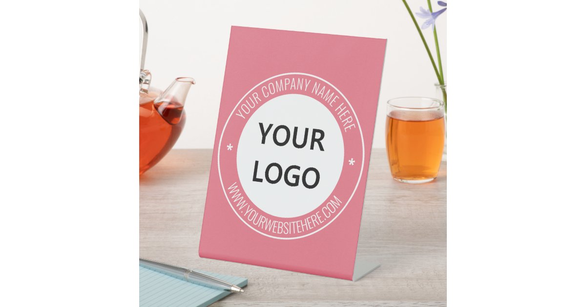Custom Logo Name Info Pedestal Sign Template | Zazzle