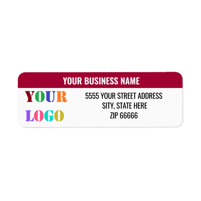 Custom Logo Name Return Address Labels Your Colour | Zazzle