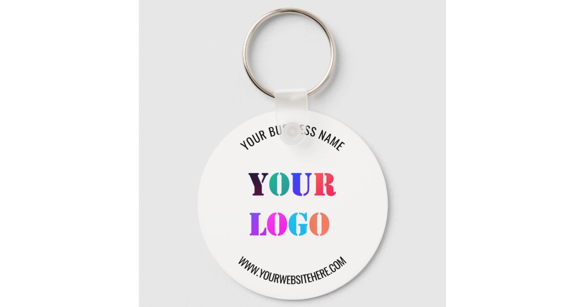 Custom Logo Name Website Promotional Personalised Key Ring | Zazzle