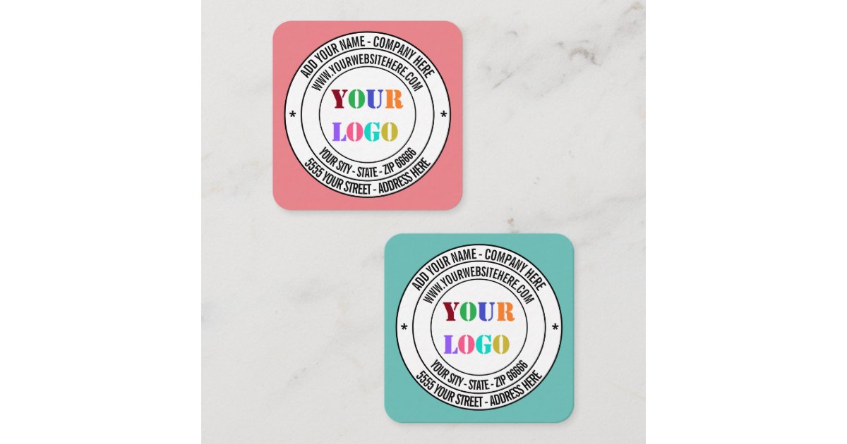 Custom Logo Text Info Promotional Business Card | Zazzle
