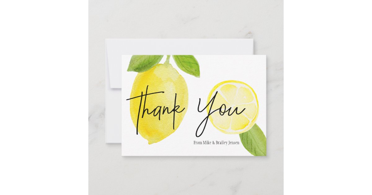 Custom Luscious Lemon Thank You Card | Zazzle