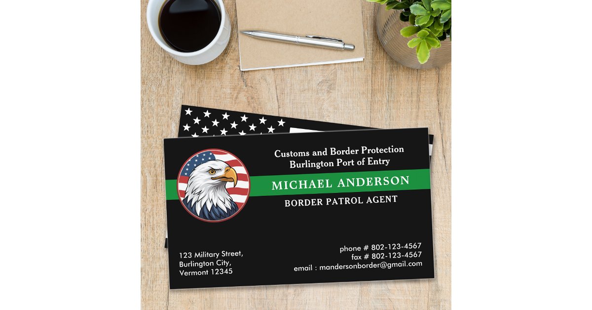 Custom Military Police Federal Border Patrol Logo Business Card | Zazzle