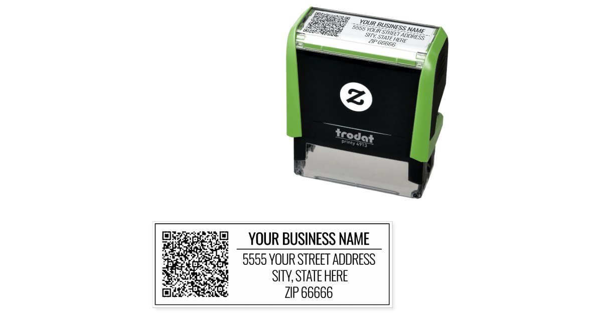 Custom Name Address QR Code Stamp Template | Zazzle