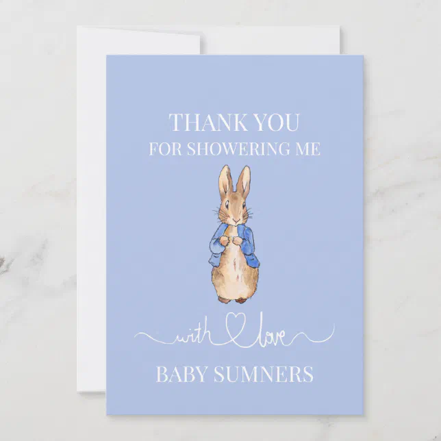 Custom Name Classic bunny rabbit Thank You Card | Zazzle