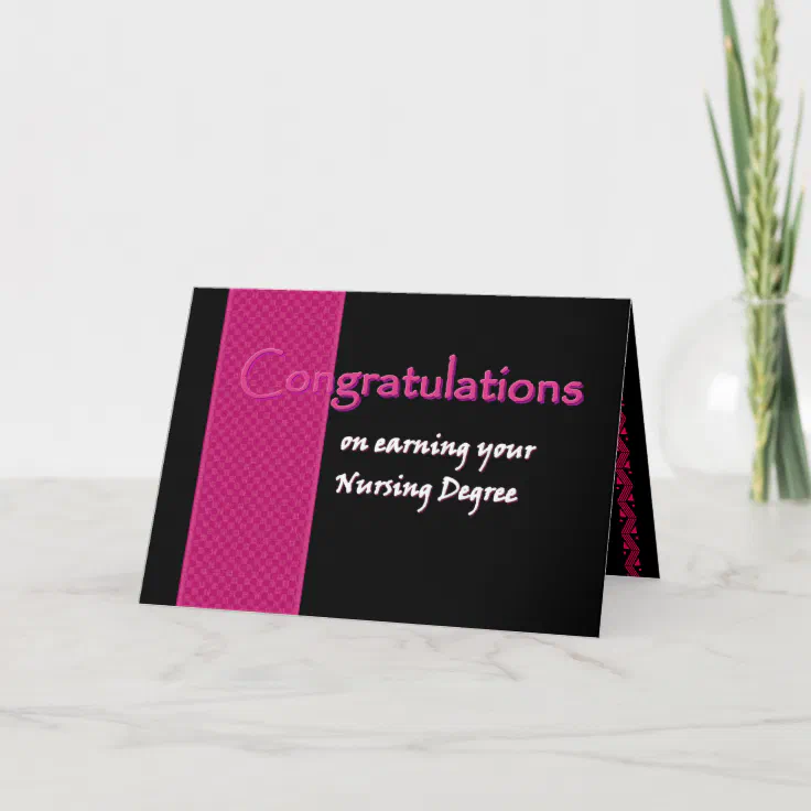 CUSTOM NAME Congratulations - Nursing Degree Card | Zazzle