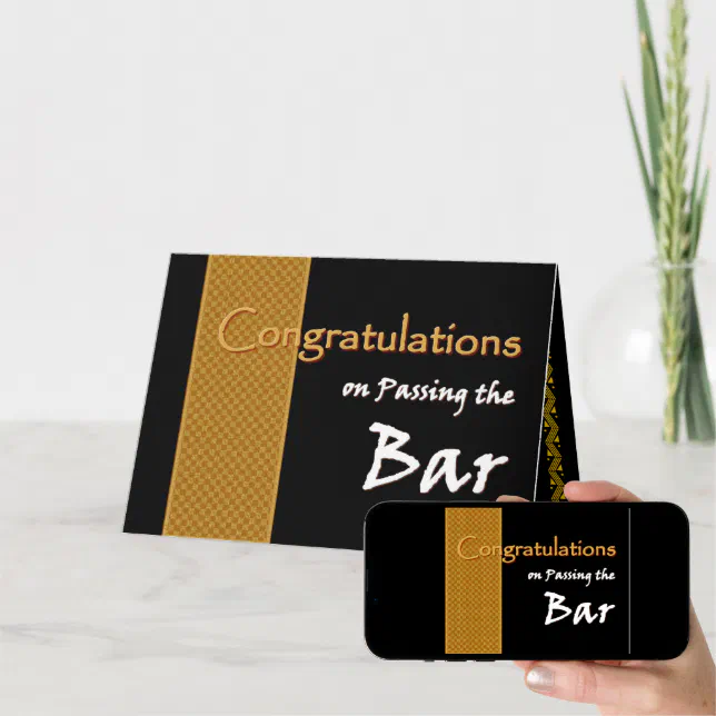 CUSTOM NAME Congratulations - Passing Bar Exam Card | Zazzle