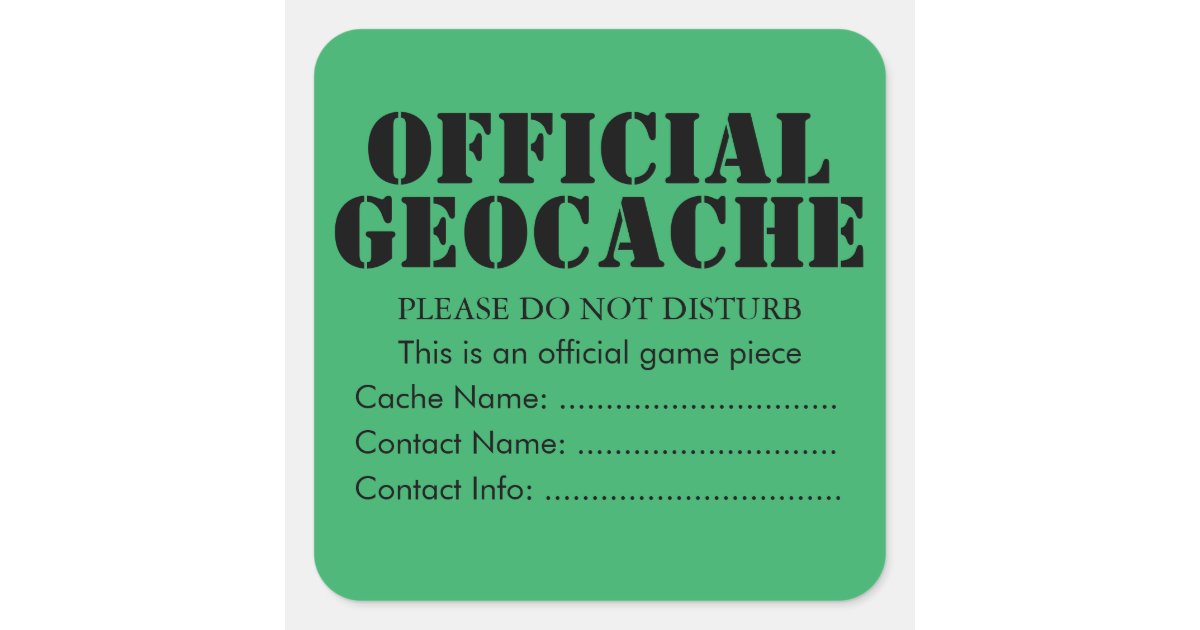 Custom Official Geocache sticker | Zazzle