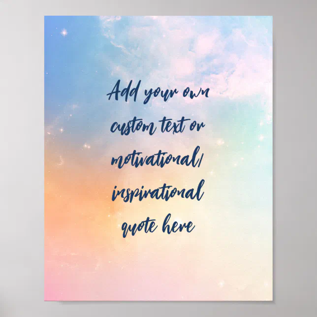 Custom Pastel Motivational / Inspirational Quote Poster | Zazzle