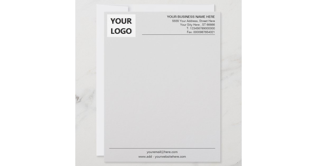 Custom Personalised Business Letterhead with Logo | Zazzle