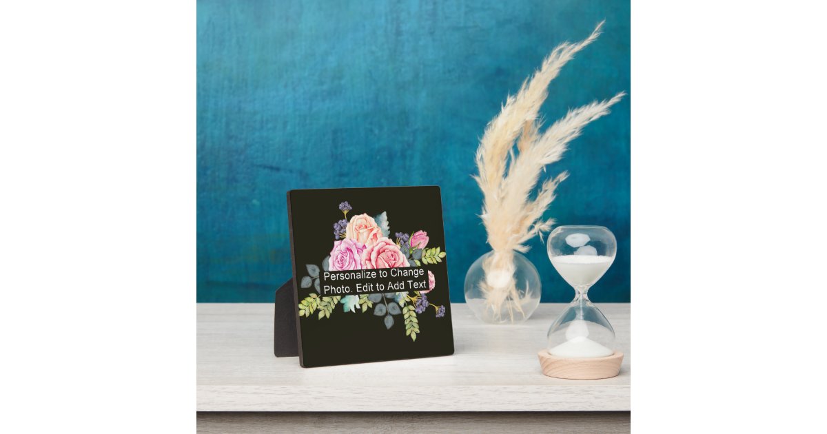 Custom Photo Artwork Add Name Quote Plaque | Zazzle