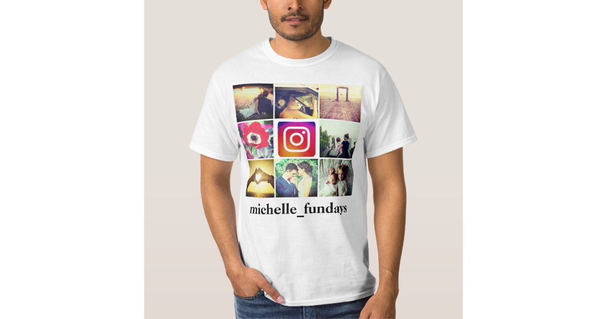 Custom photo collage instagram logo T-Shirt | Zazzle