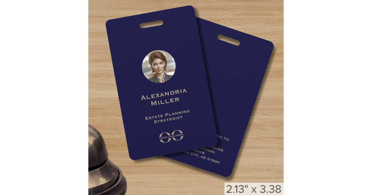 Custom Photo Corporate Logo Staff Identification ID Badge | Zazzle