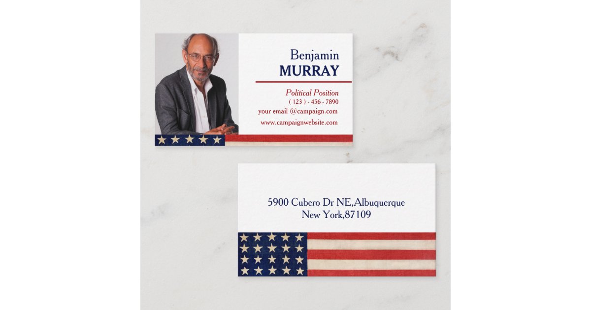 Custom Photo Political Campaign Business Card | Zazzle