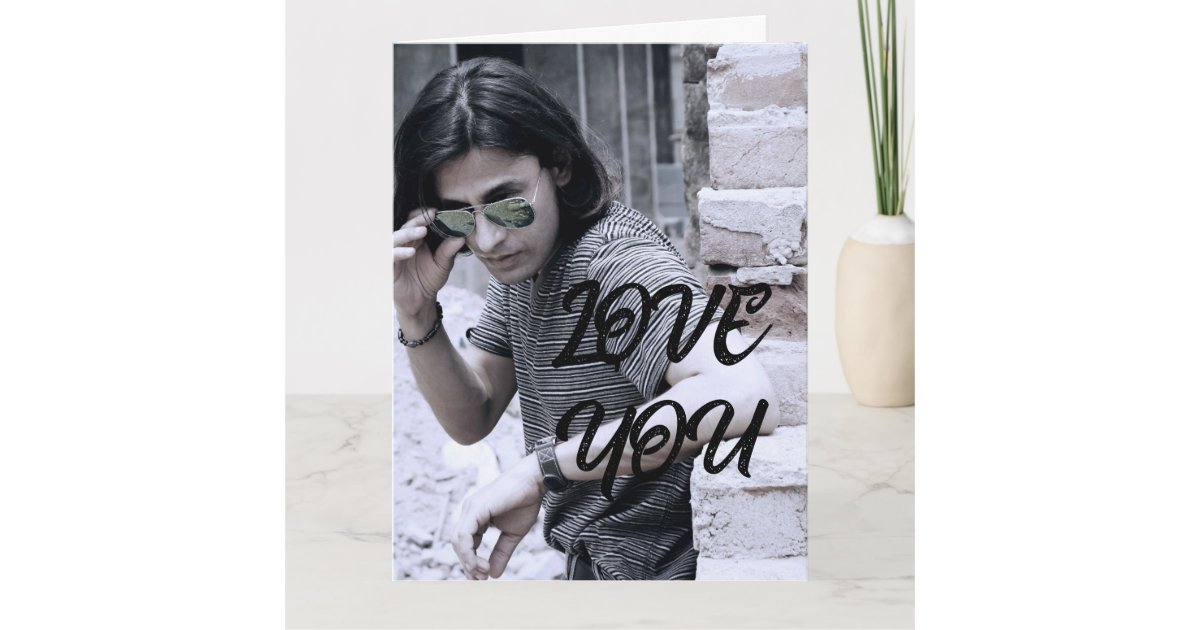CUSTOM PHOTO SCRIPT GREETING CARDS | Zazzle
