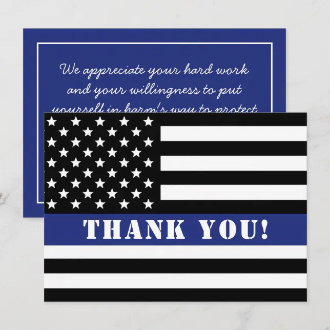 Custom Police Officer Law Enforcement Appreciation Thank You Card | Zazzle